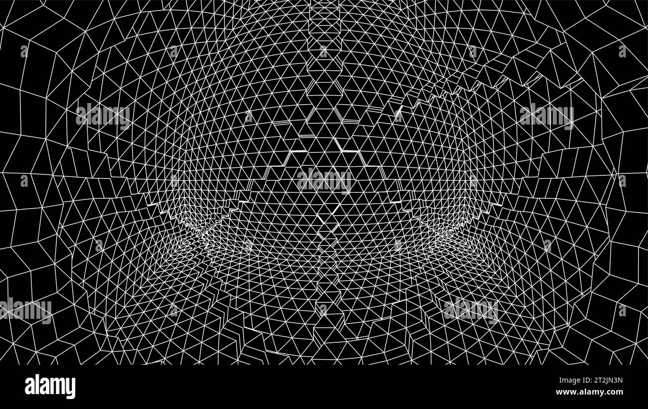 Geometric grid background with 80s styled mesh. Cyberpunk abstract ...