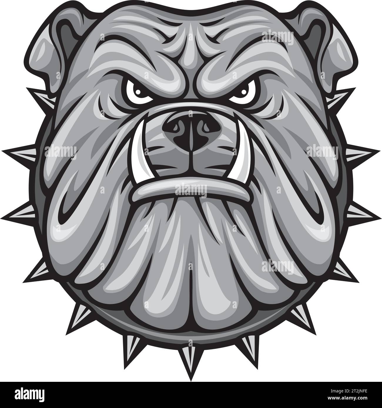 Angry Bulldog Head Color. Vector Illustration Stock Vector Image & Art ...