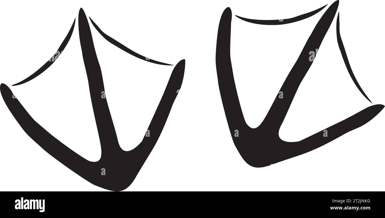 Goose Footprints (Track). Black and White. Vector Illustration Stock ...