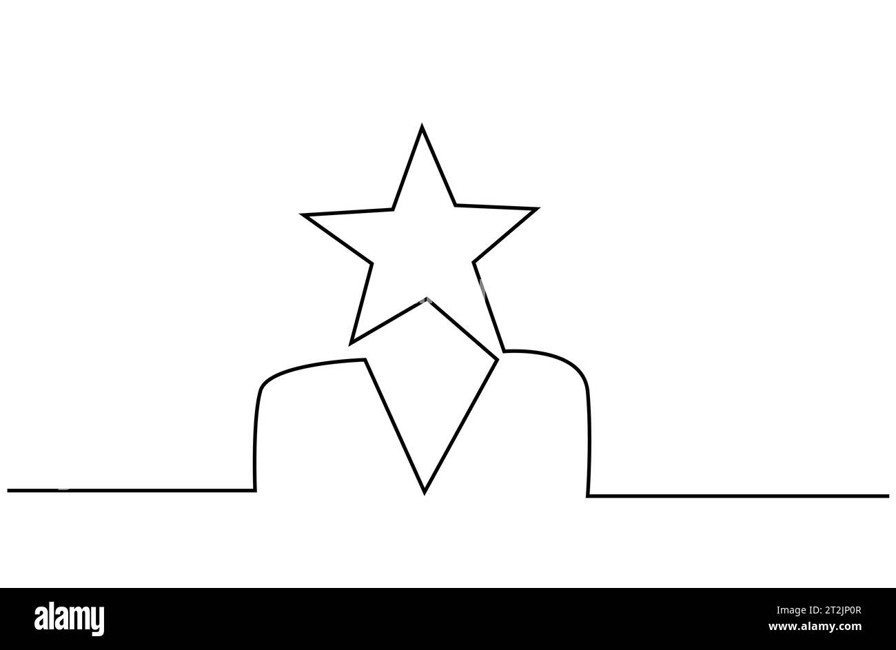 person with star head business finance best top liked employee line art ...