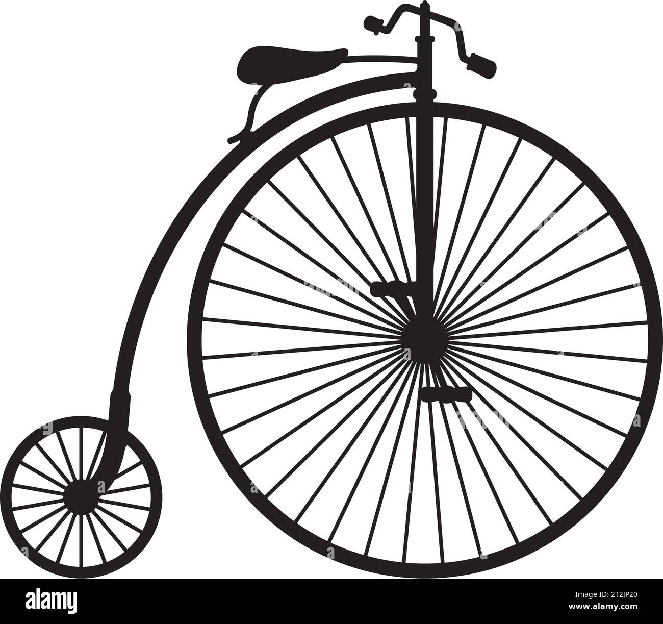 Penny - Farthing or High Wheel Bicycle. Vector Illustration Stock ...