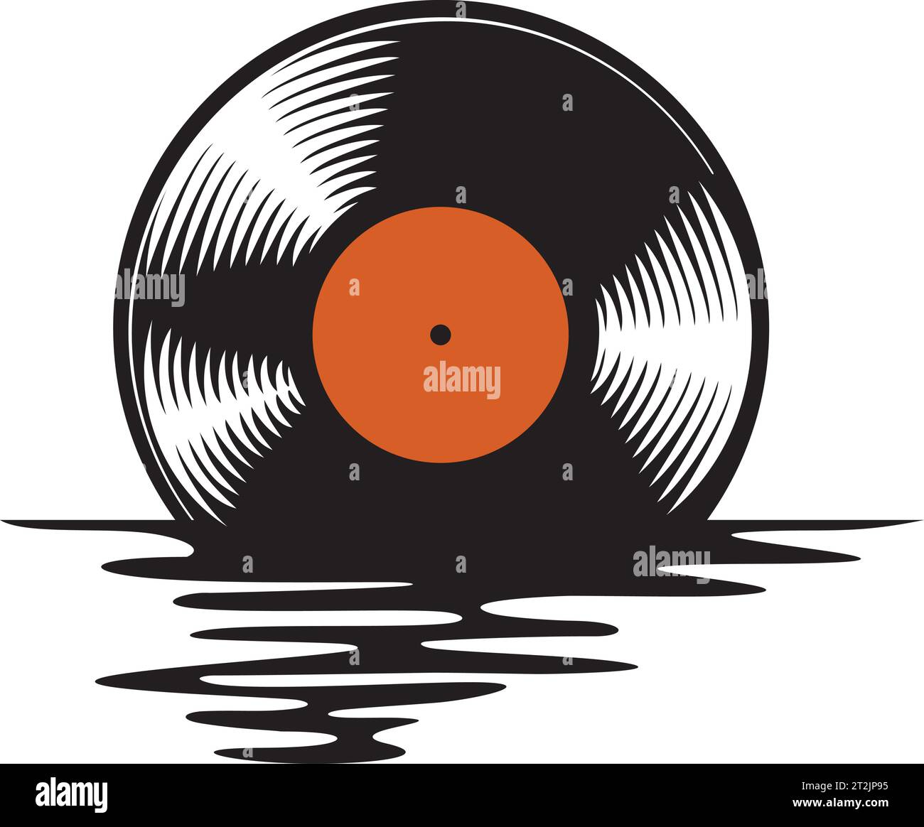 Vinyl Disc Sunset Reflection (Record). Vector Illustration Stock Vector ...