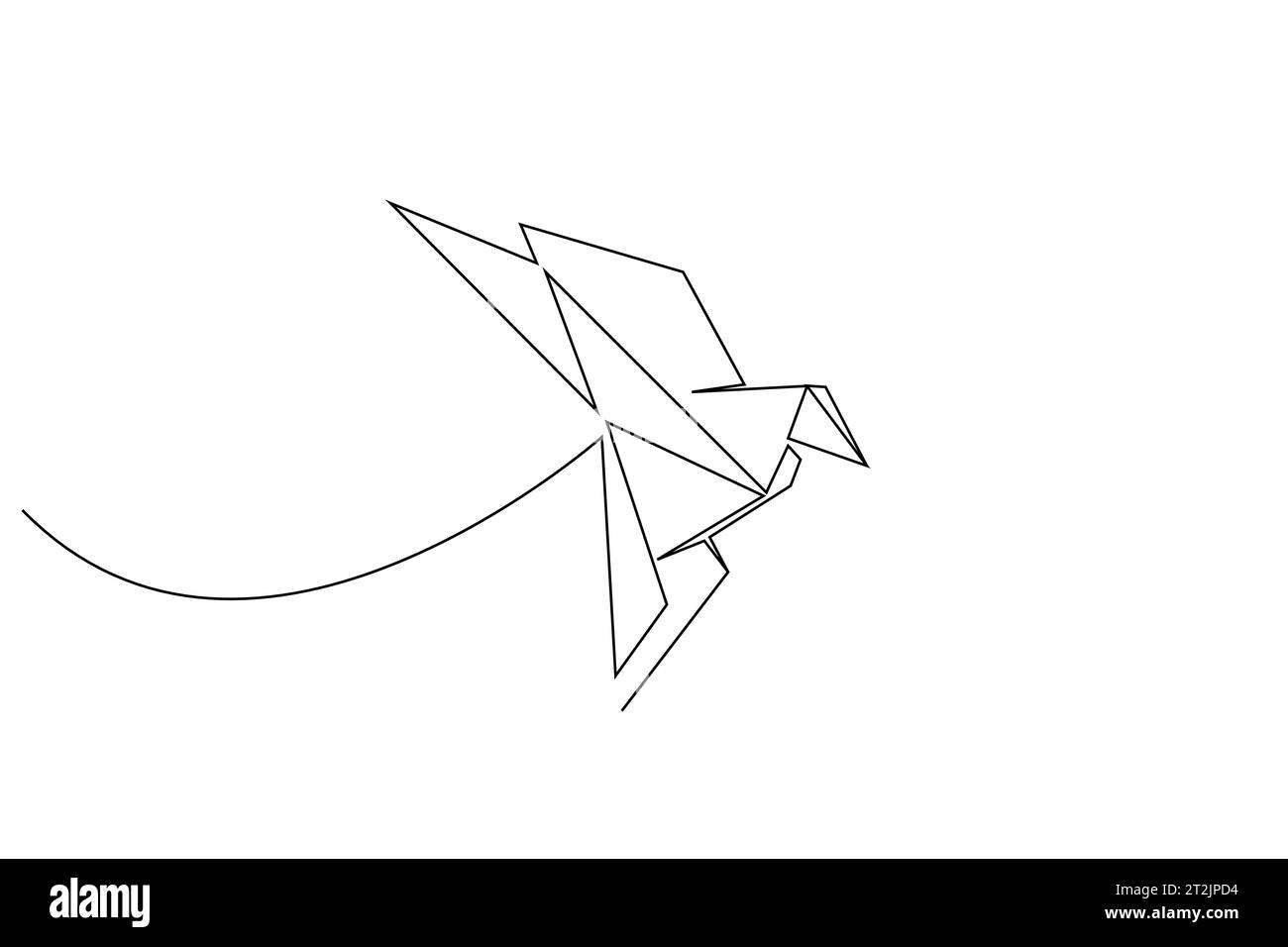 origami bird is flying line art object design Stock Vector Image & Art ...