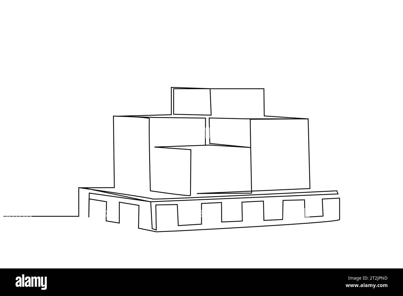 pallet boxes cargo order industry business objects line art design ...