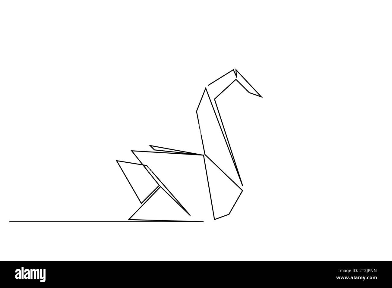 origami swan object cultural line art design Stock Vector Image & Art ...