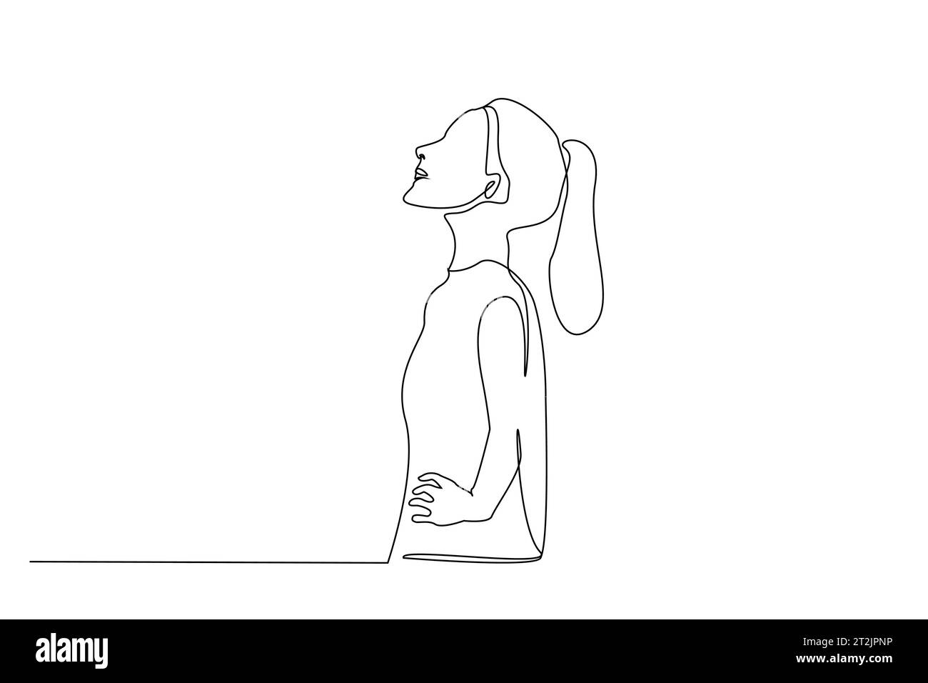 healthy athlete woman breathing freedom feeling free lifestyle line art ...