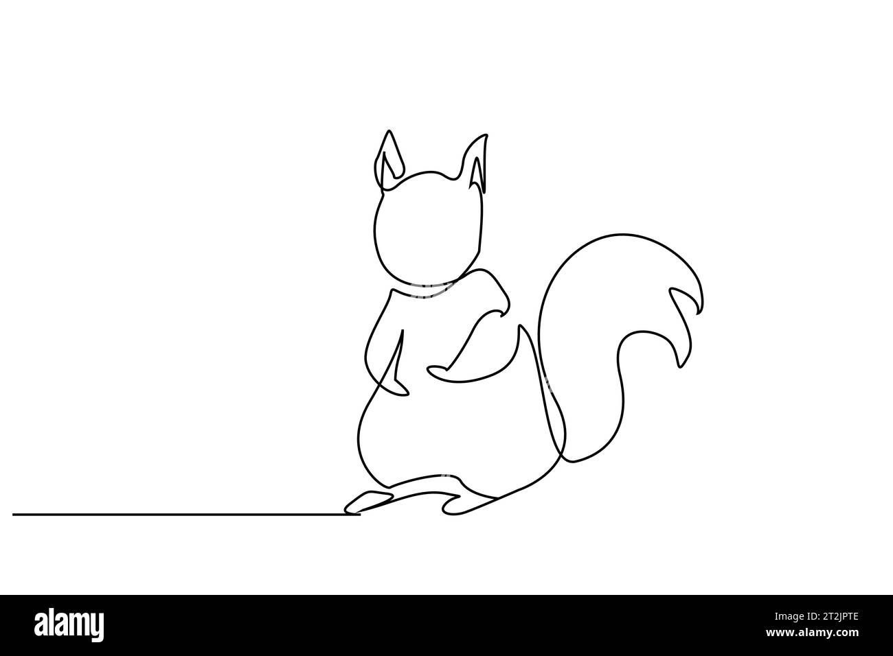 Cute squirrel vector line Black and White Stock Photos & Images - Alamy