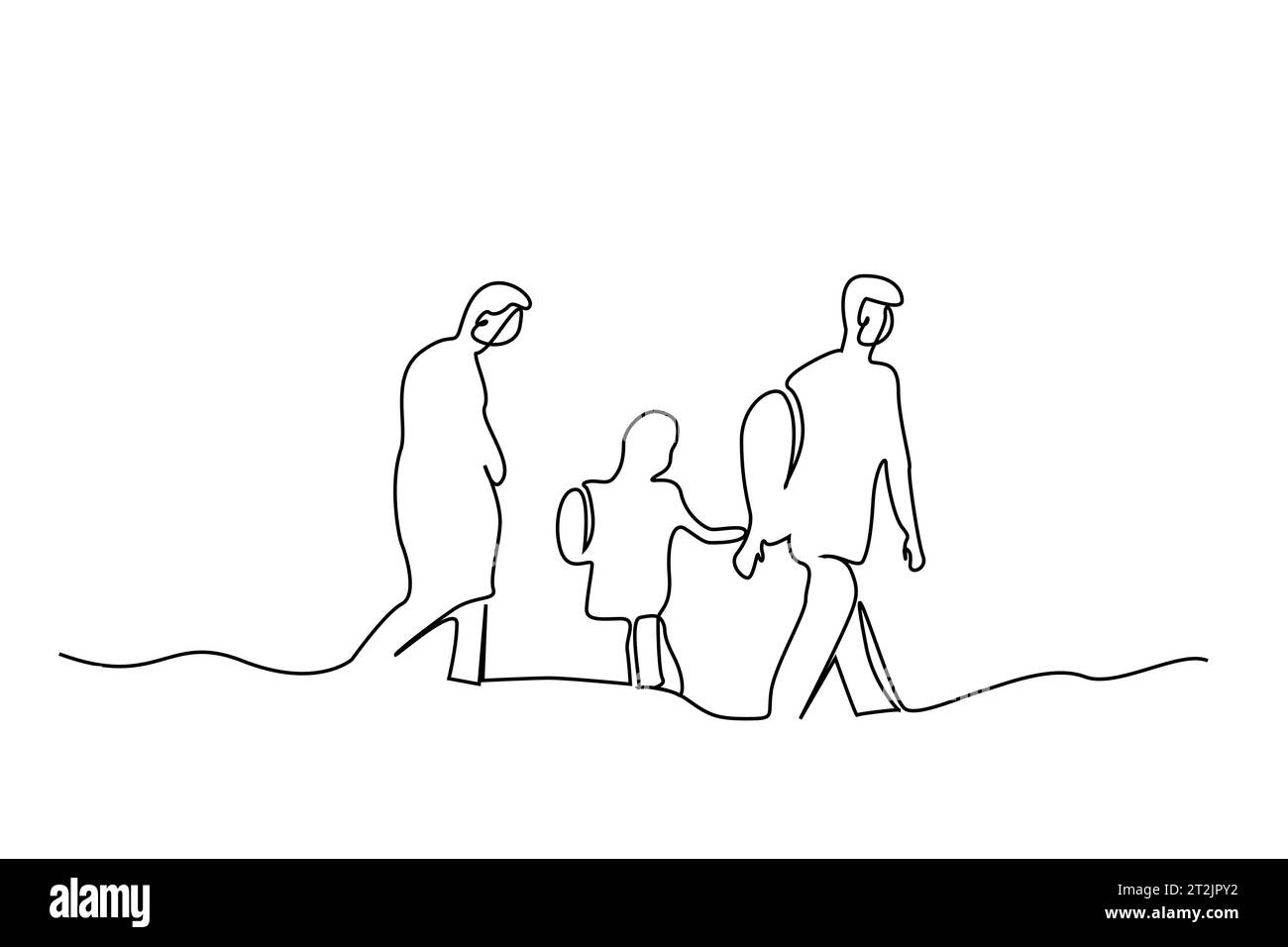 people family separation moving travel migration suitcase walking ...