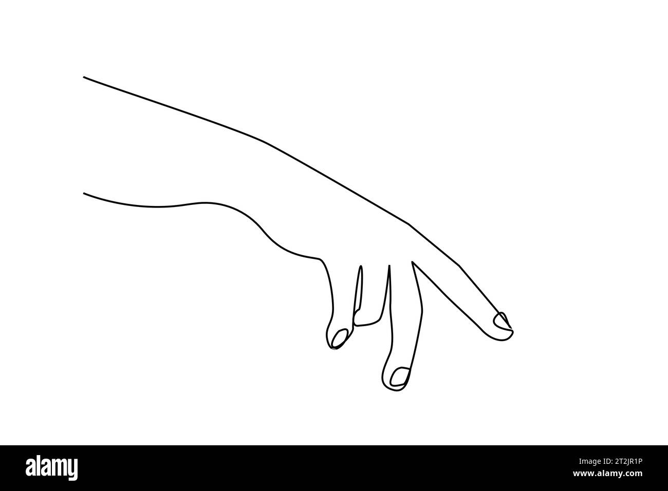 human hand showing with index finger pointing one line art design Stock ...