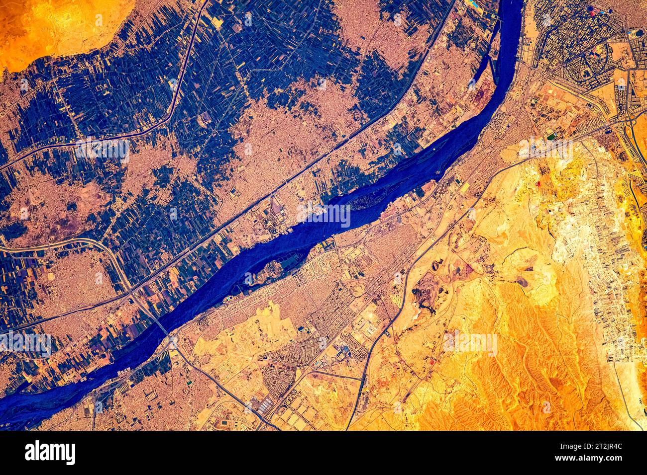 Cairo city, Egypt. Digital enhancement of an image by NASA Stock Photo ...