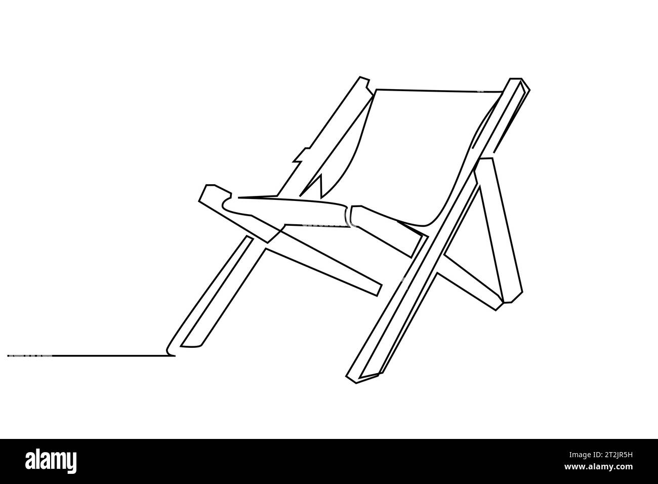 seaside beach chair sunbathing object seasonal line art design Stock ...