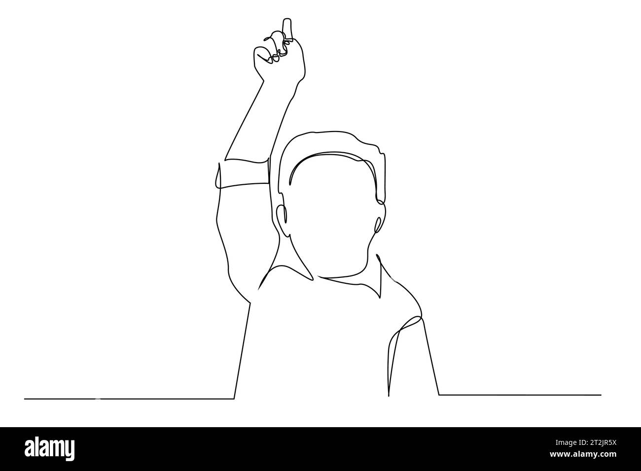 teacher lesson little students raising hands education line art design ...
