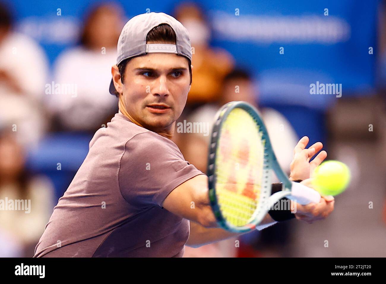 Tokyo, Japan. 20th Oct, 2023. Marcos GIRON (USA) hits a return against Felix AUGER-ALIASSIME ...