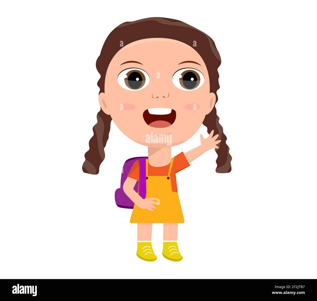 little girl boy schoolboy schoolgirl backpacker rejoices laughing ...