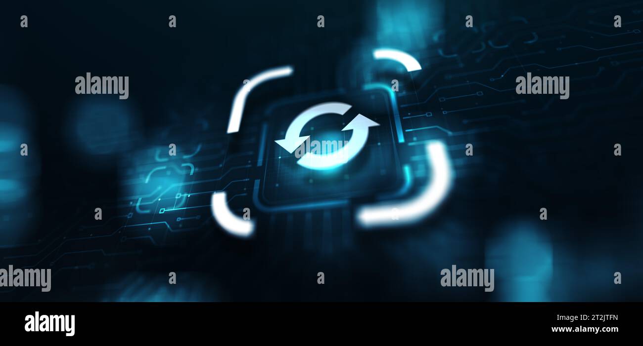 Update System Upgrade Software version technology concept on virtual ...