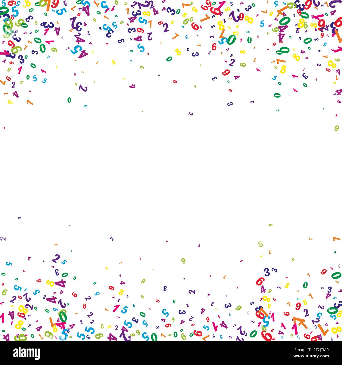 School math notebook cover. Colorful childish numbers floating in the ...