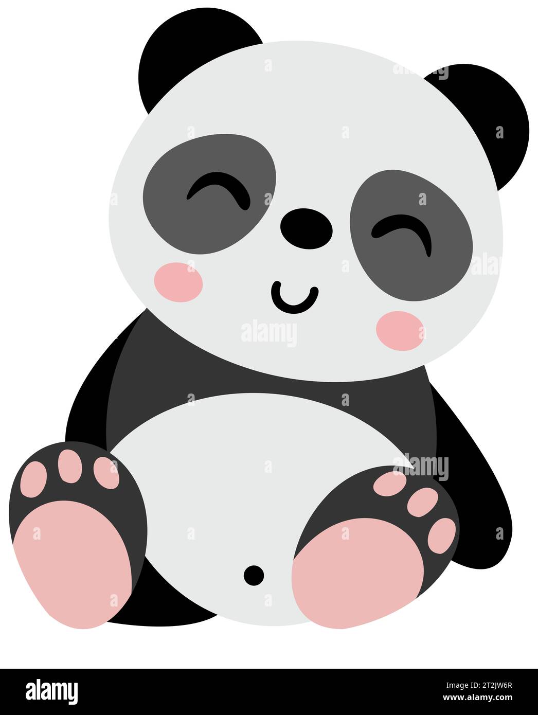 Cute little panda sitting isolated Stock Photo - Alamy