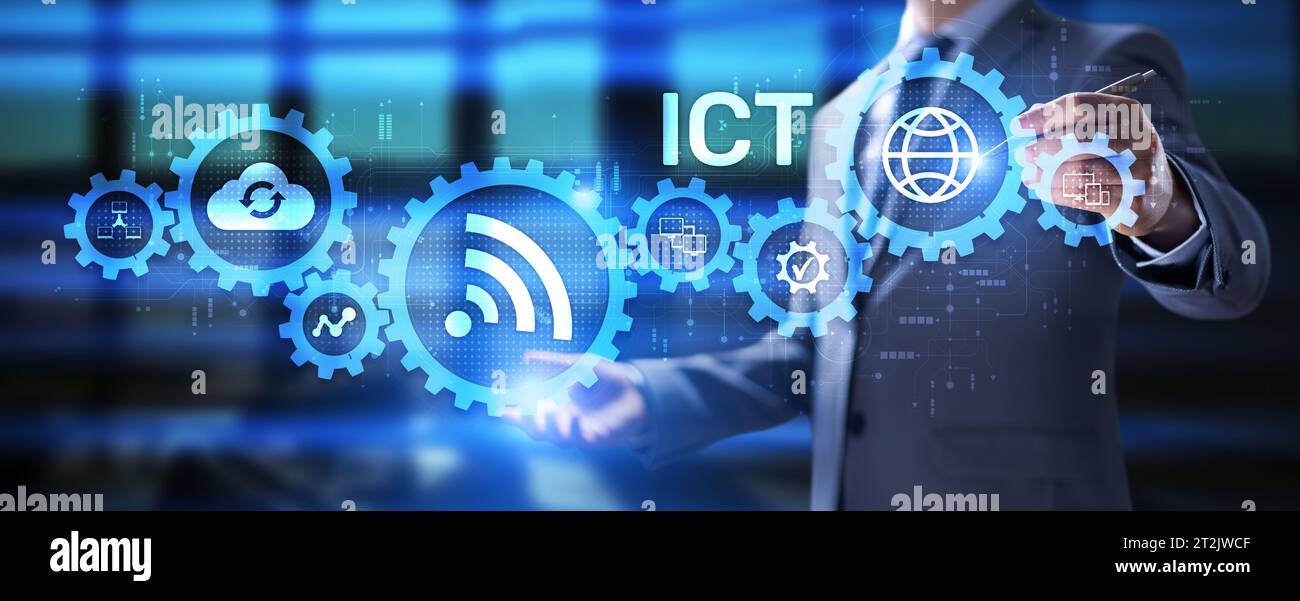 Ict Information Communication Technology Internet Concept On Virtual