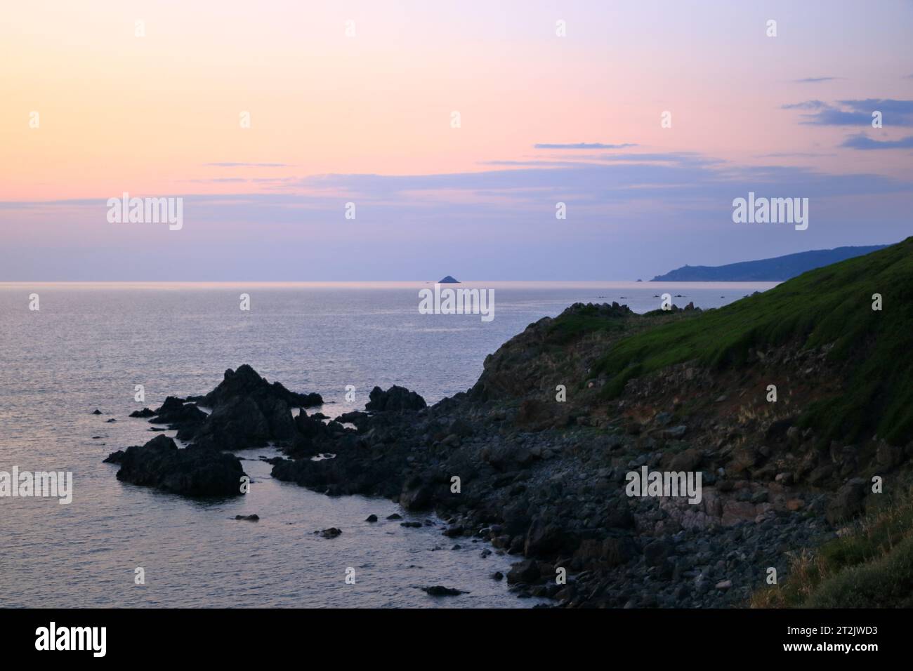 an Aerial view of the Bloods Islands and Parata Tower, the Genoese ...