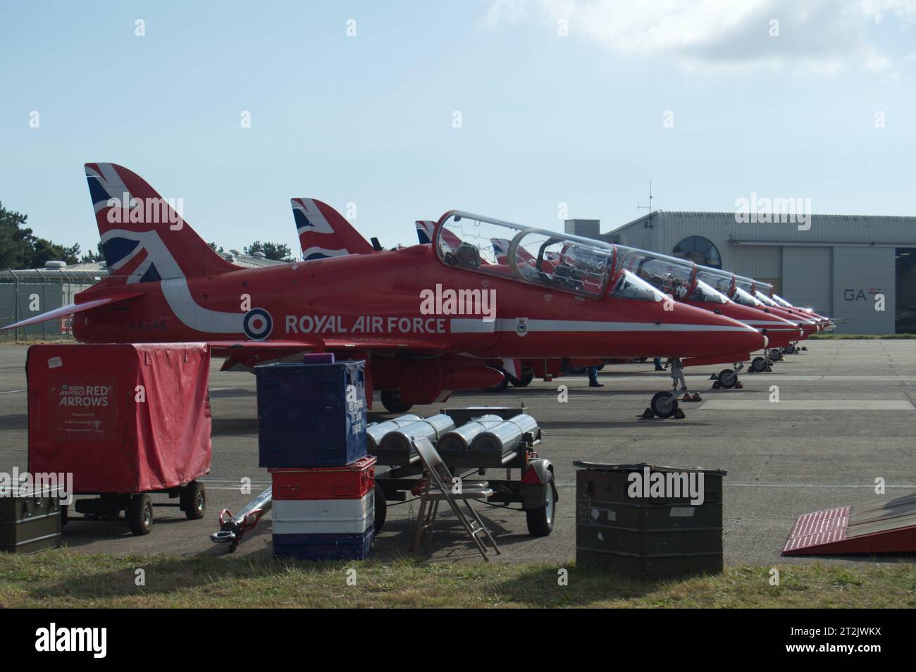 RAF Red Arrows preparing before Jersey International Air Display 2023 ...