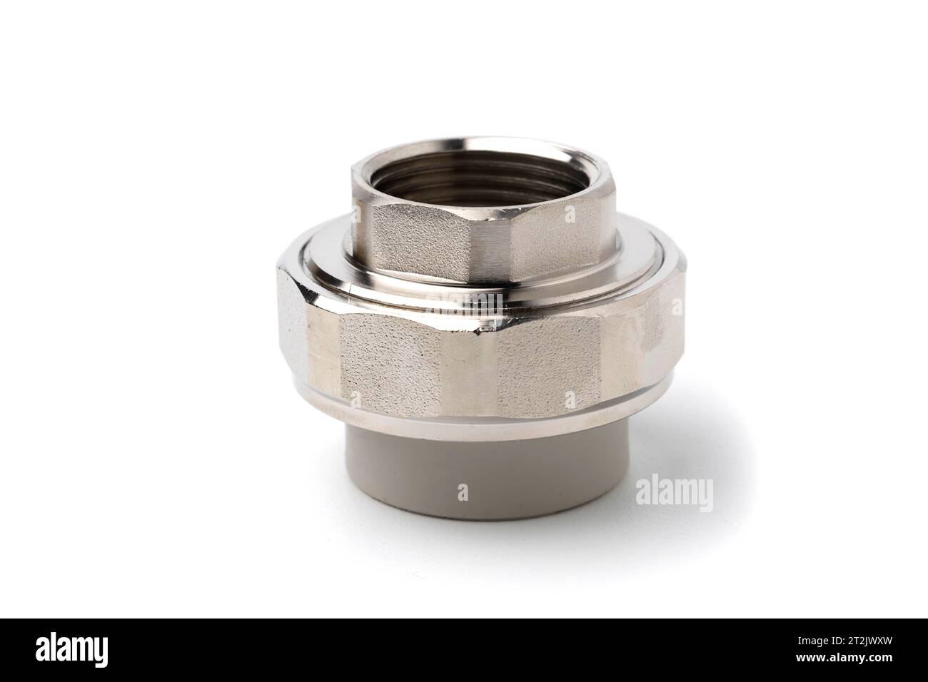 Polypropylene couplings for welding pipes on white Stock Photo - Alamy