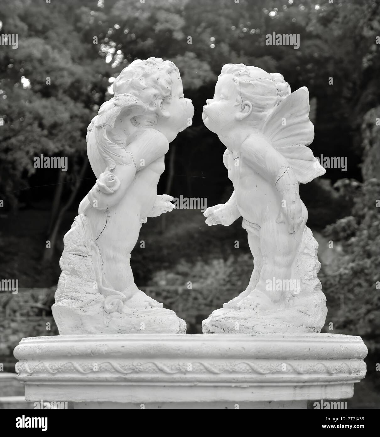 Two Angels Hugging Statue