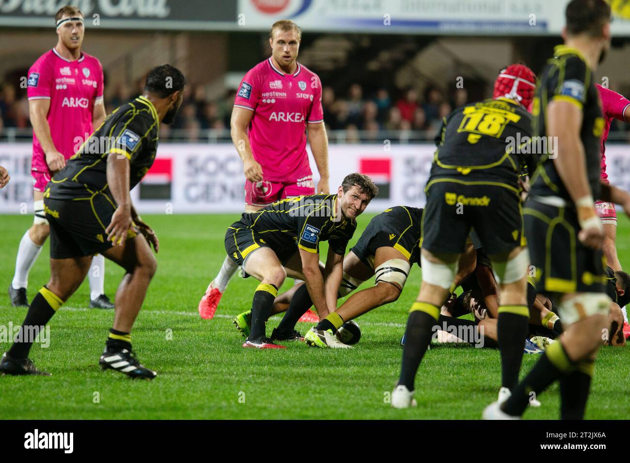 Vannes, France. 19th Oct, 2023. Pierre Pages of Biarritz during the ...