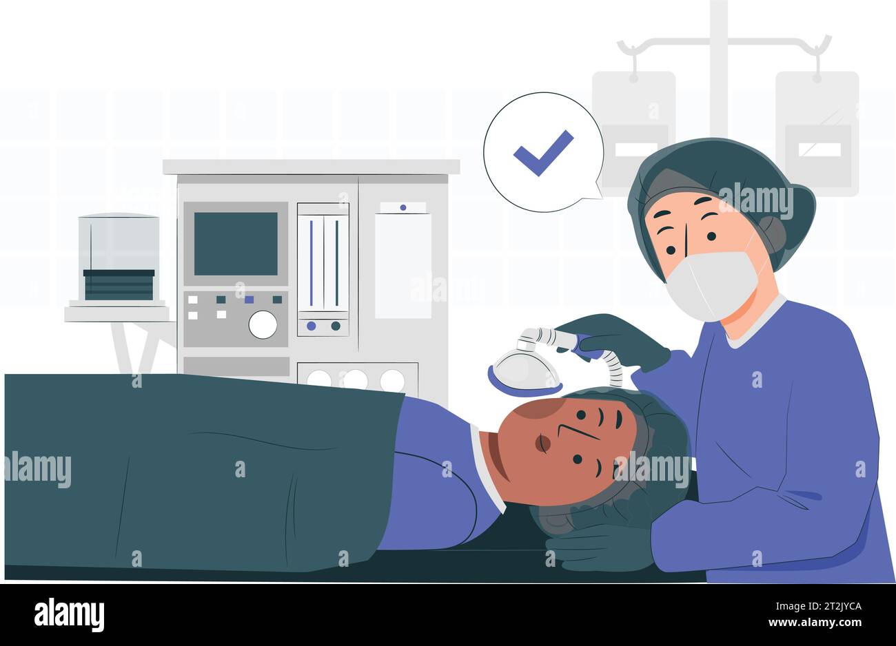surgery concept vector illustration, Patient on operating table Stock ...