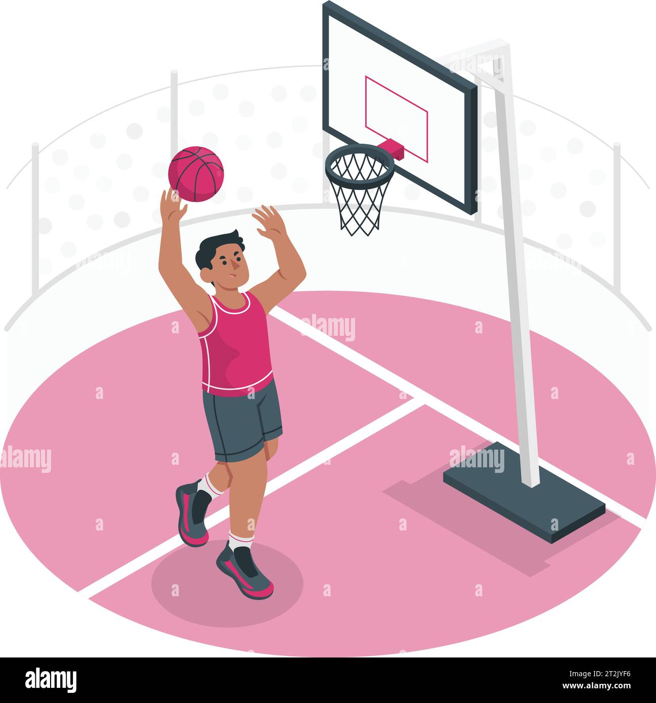 Running basketball player with ball, cartoon vector illustration Stock ...