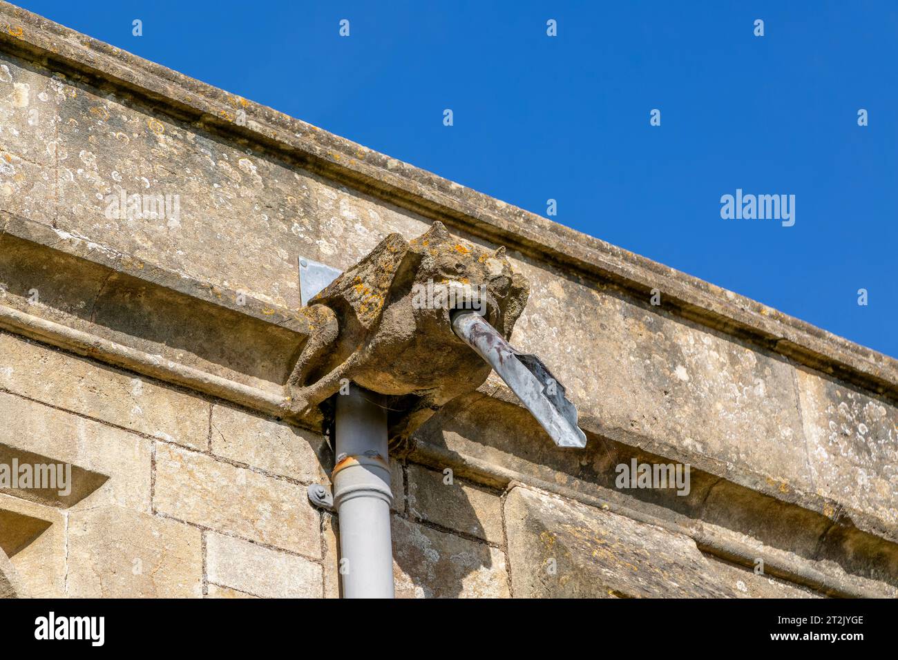Gargoyle drain gutter, church of Saint John the Baptist, Colerne ...