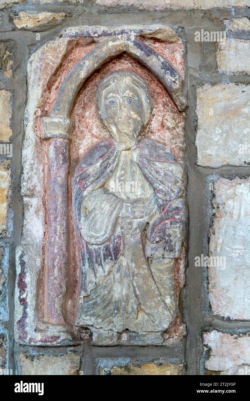 Carved stone Norman relic c 1200 church of Saint John the Baptist ...