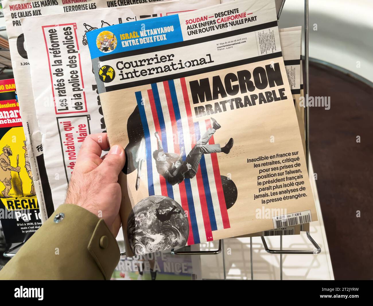 London, United Kingdom - 21 Apr 2023: a male hand reaches for the ...