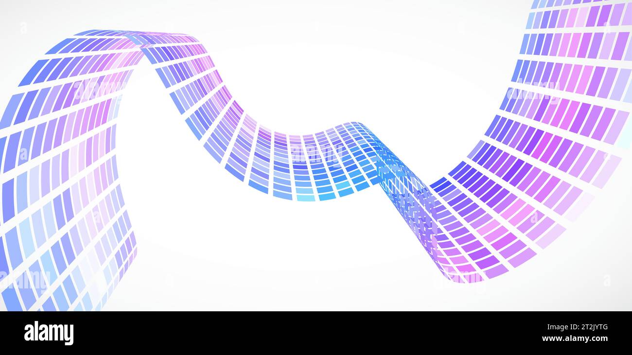 Abstract retro background. Waves are made of squares. Pixel art vector ...