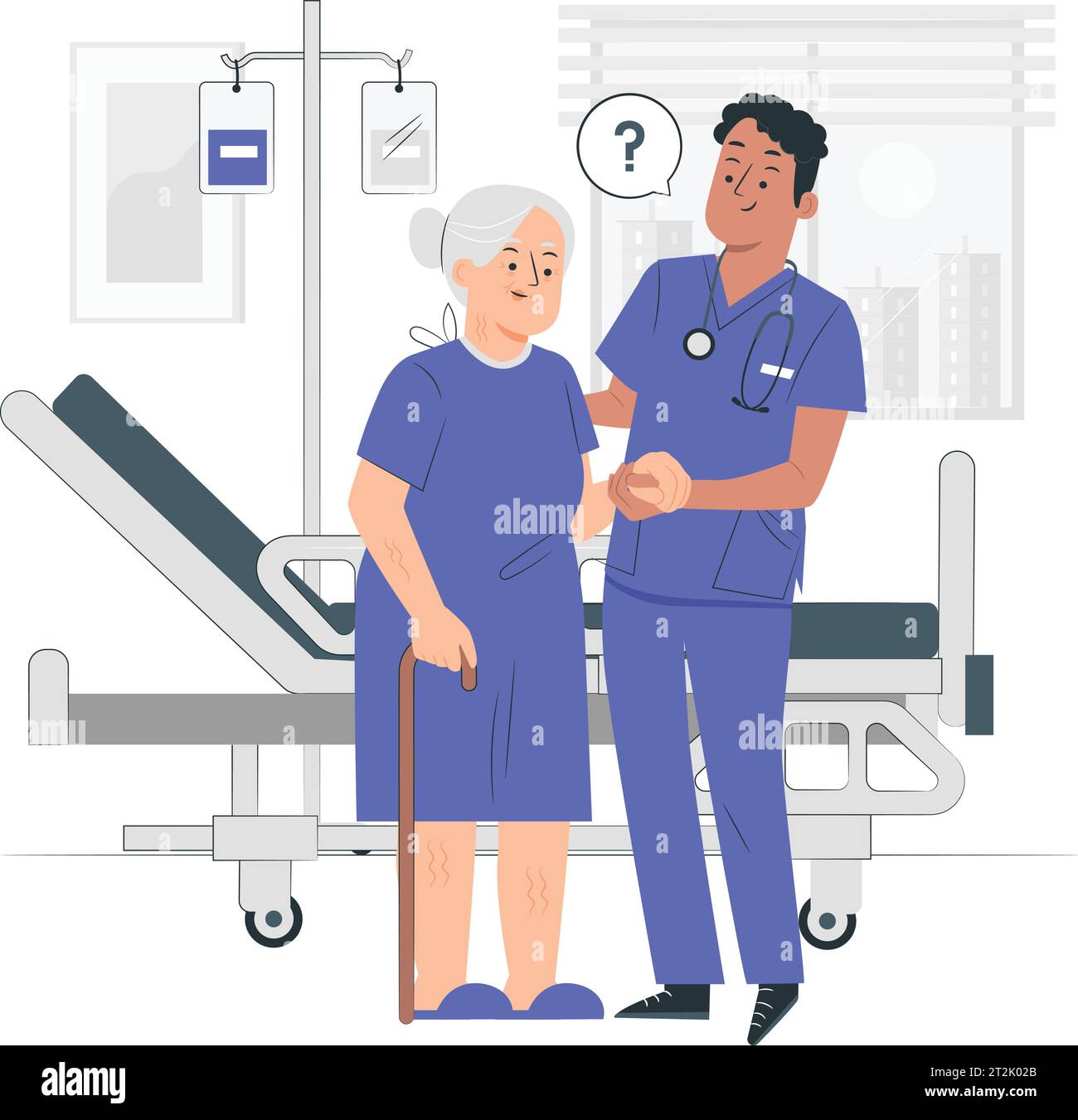 Nurse helping sick senior Cut Out Stock Images & Pictures - Alamy