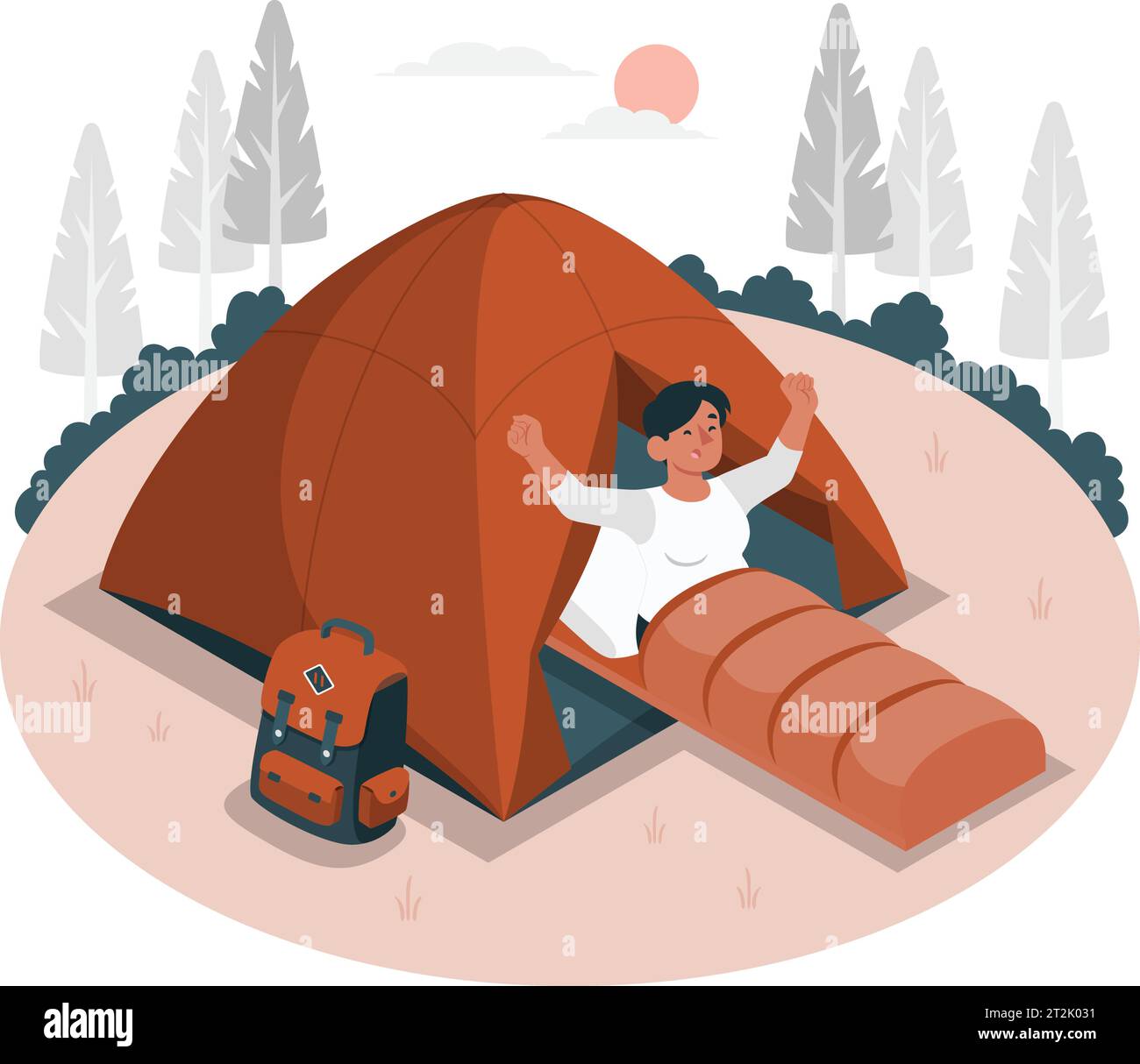 Overnight in tent when at campground, wake up early to see sunrise ...