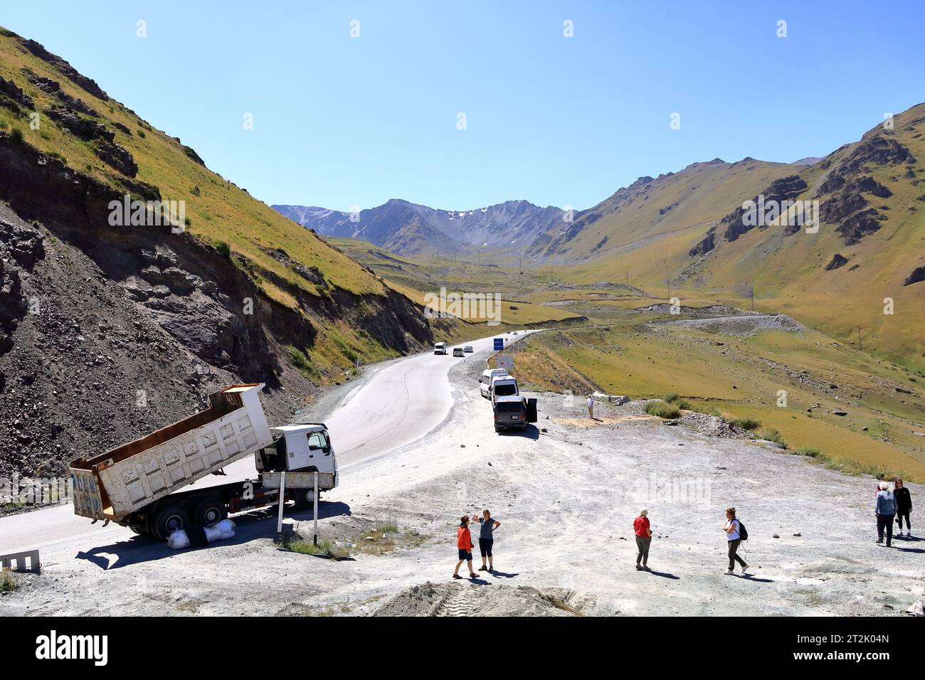 August 20 2023 - Too-Ashuu pass near Bishkek in Kyrgyzstan, Central ...