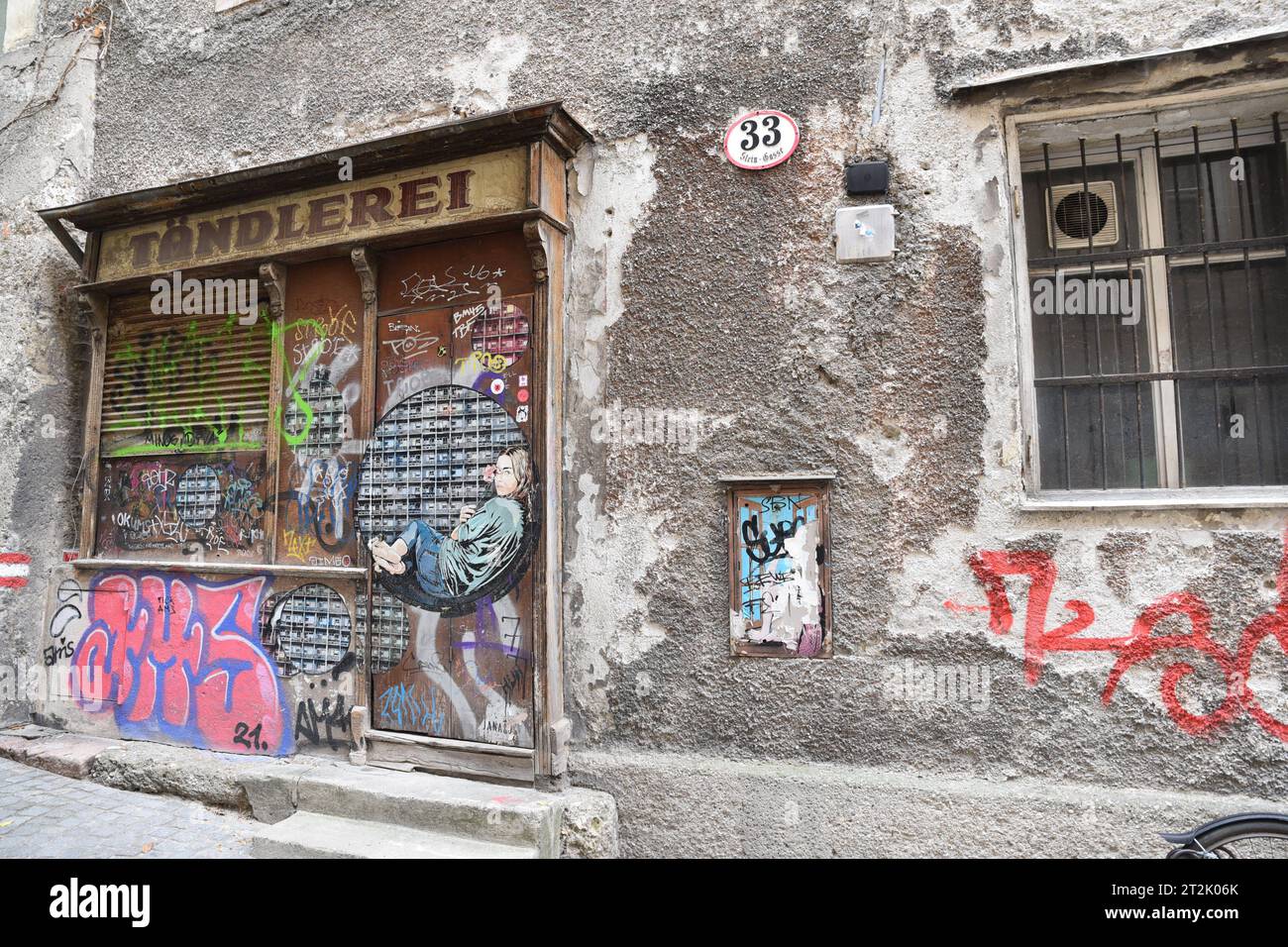 Leerstände, 2023, Steingasse, rechte Altstadt, Salzburg, Manfred ...