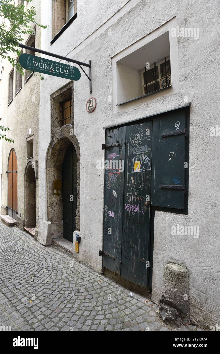 Leerstände, 2023, Steingasse, rechte Altstadt, Salzburg, Manfred ...