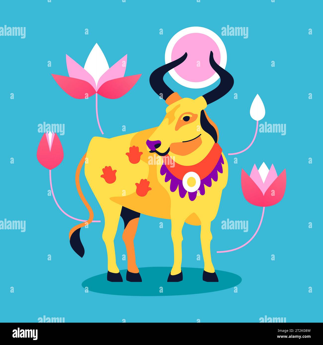 Holy Indian cow - modern colored vector illustration Stock Vector Image ...
