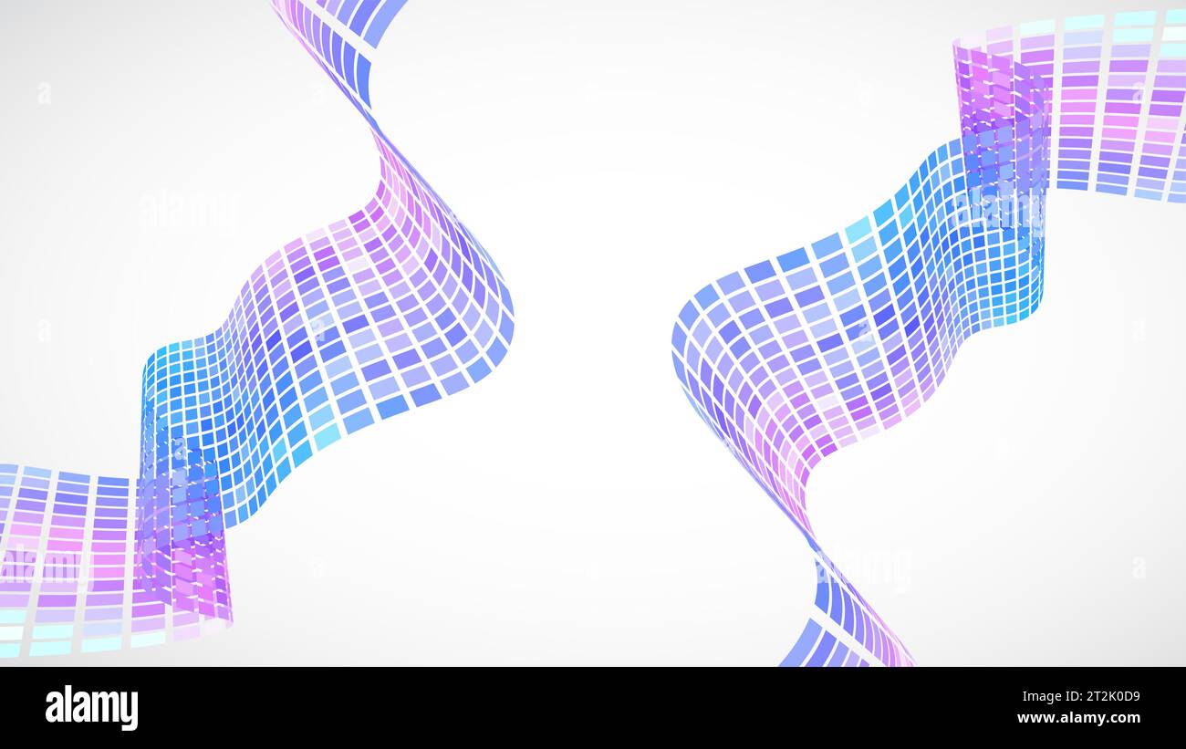 Abstract retro background. Waves are made of squares. Pixel art vector ...