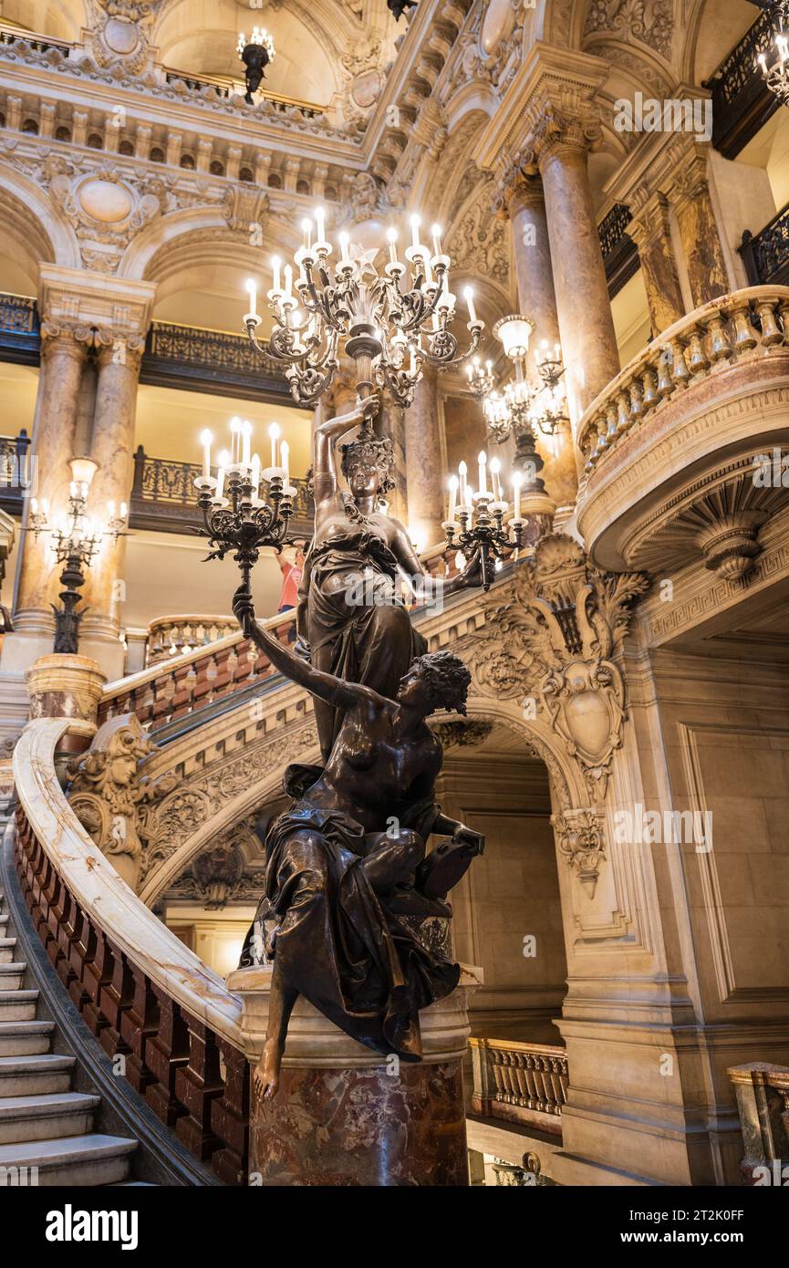 Paris, France - August 28 2022: Interior of Opera Garnier in Paris ...