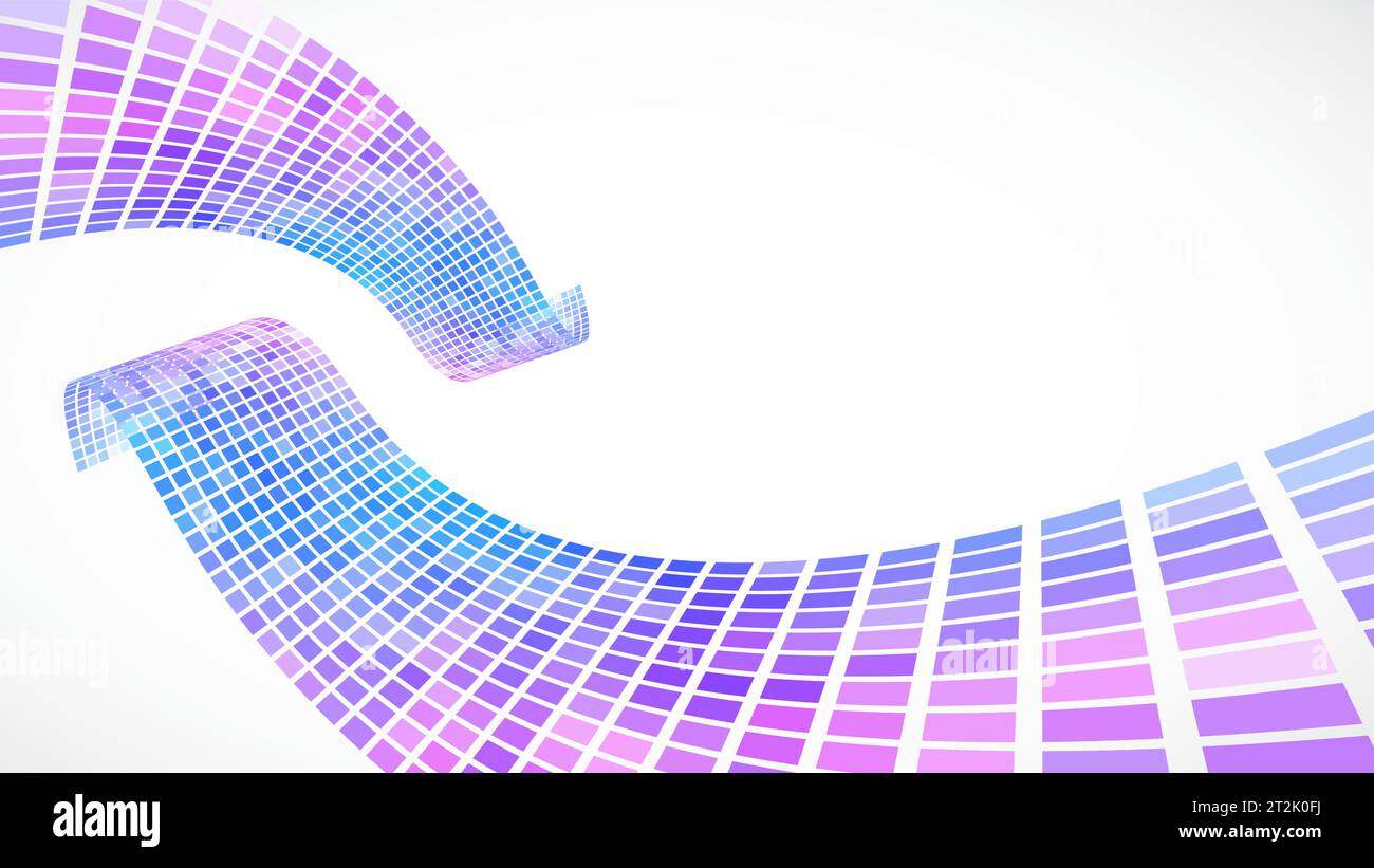 Abstract retro background. Waves are made of squares. Pixel art vector ...
