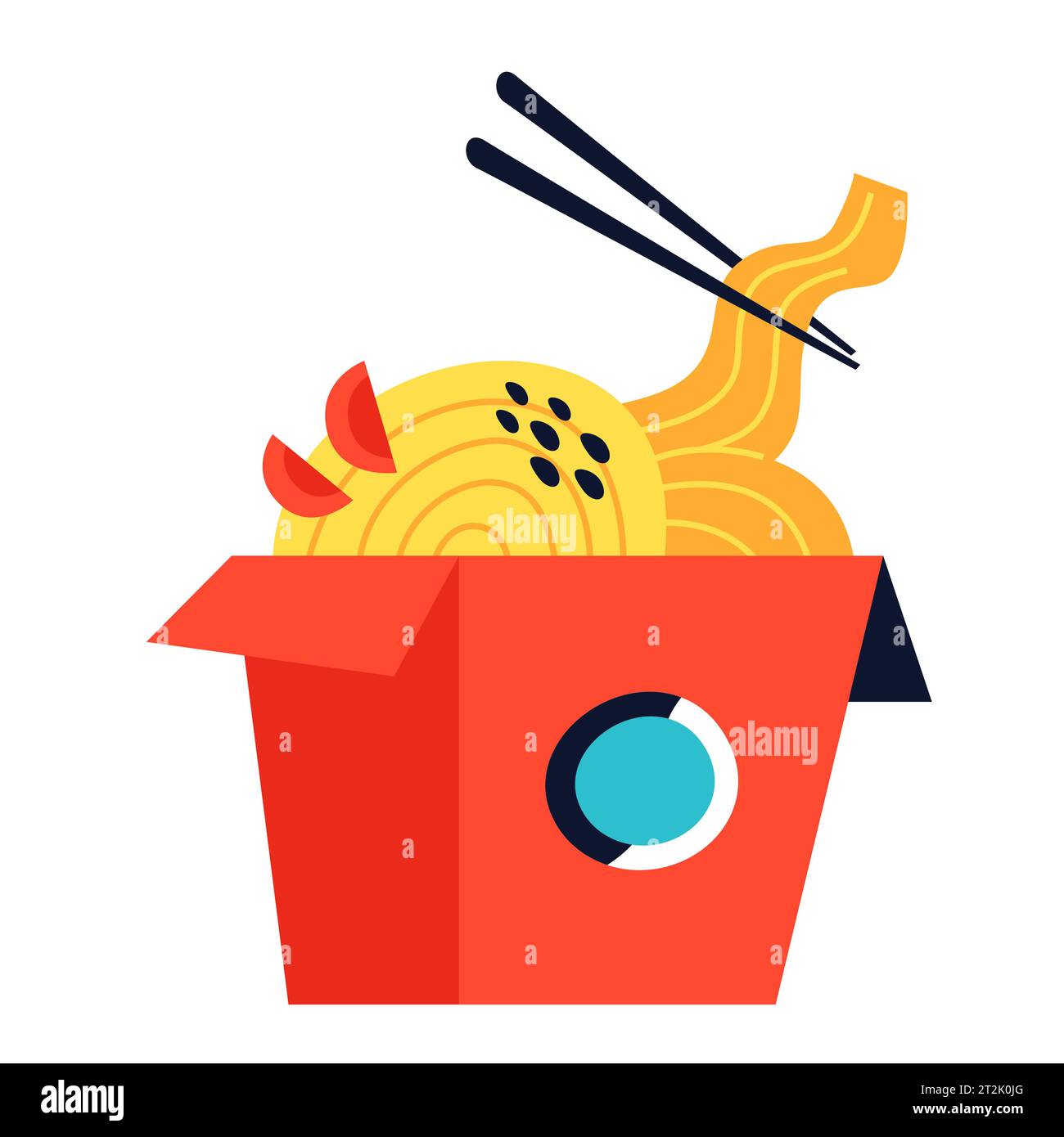 Wok noodles - modern flat design style single isolated image Stock ...