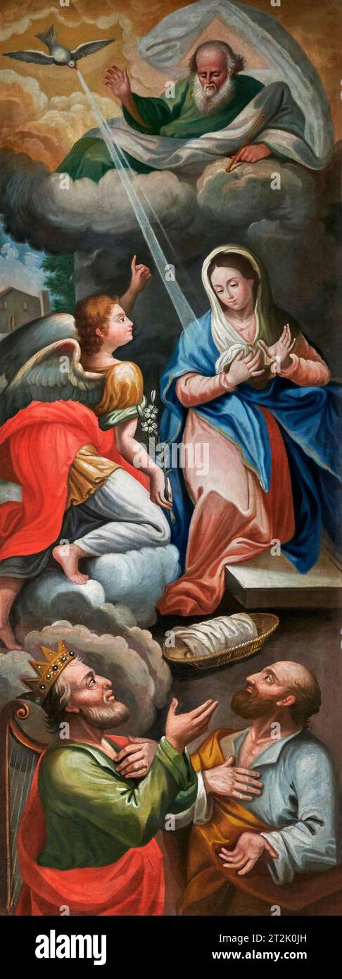 Annunciazione con Dio Padre, Re David e profeta - olio su tela ...