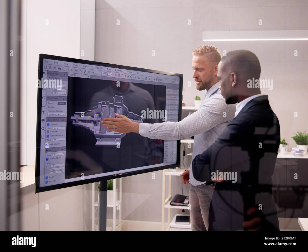 Engineer Doing 3D CAD Model Design On Computer At Factory Stock Photo - Alamy