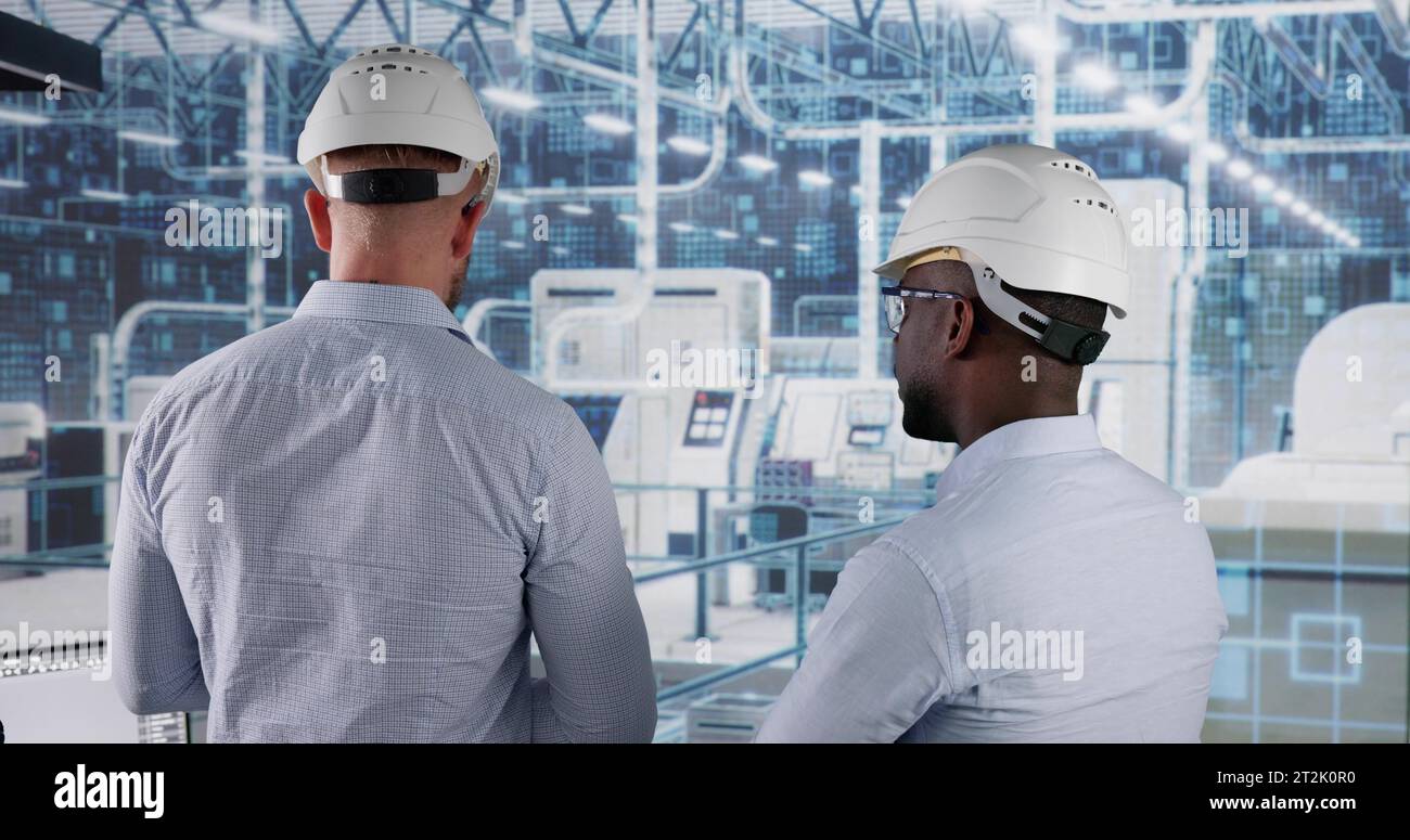 Virtual Reality And Digital Manufacturing. Futuristic Factory ...