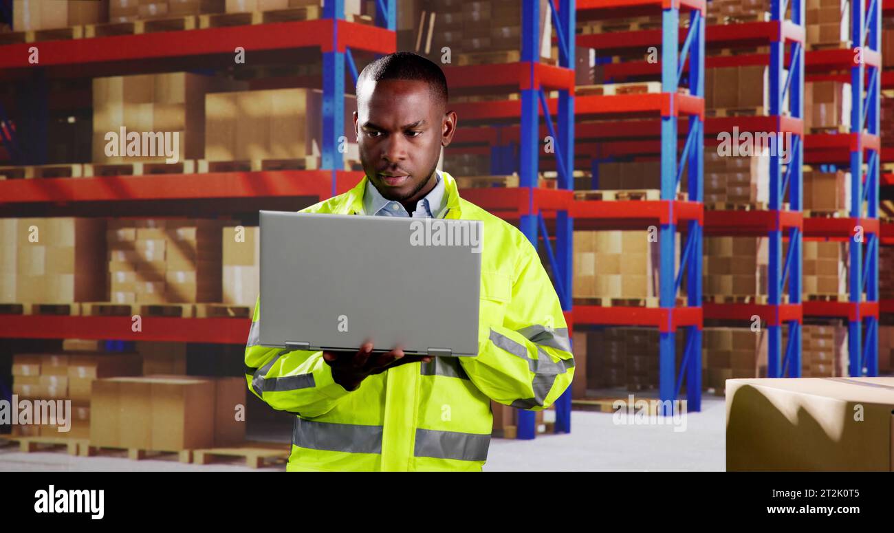 Digital Warehouse And Logistics Store. Staff Working Stock Photo - Alamy