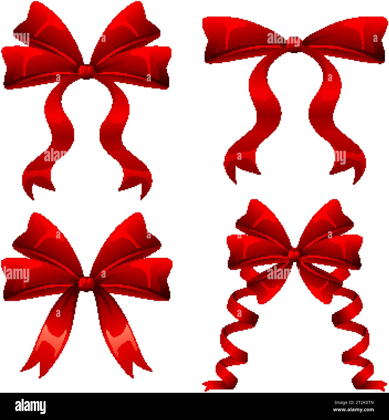 Vector cartoon illustration of four isolated ribbons on white Stock ...