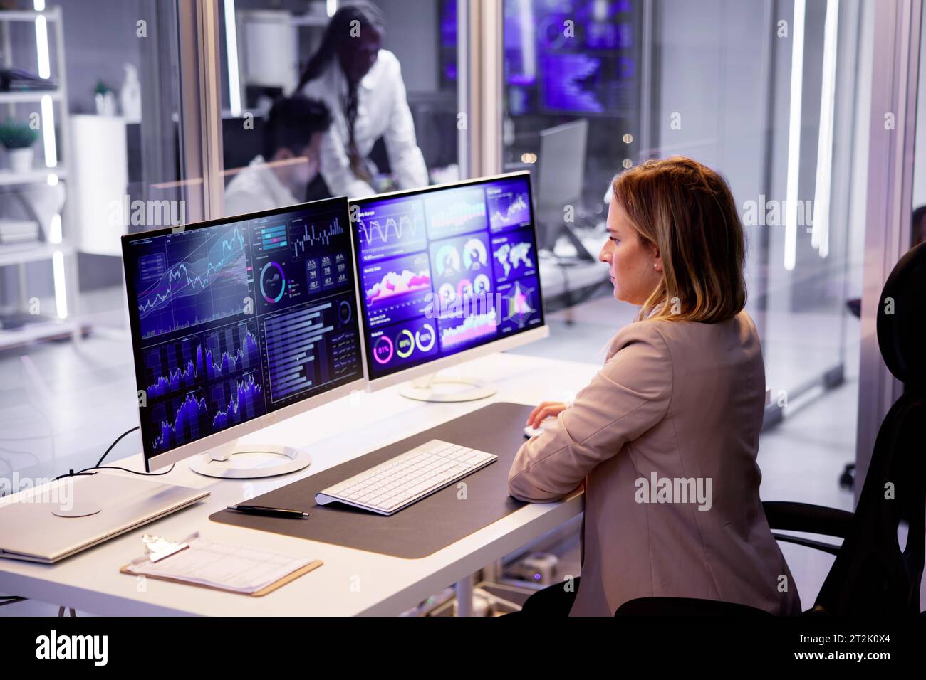 Financial Business Analytics Data Dashboard. Analyst Woman Stock Photo ...