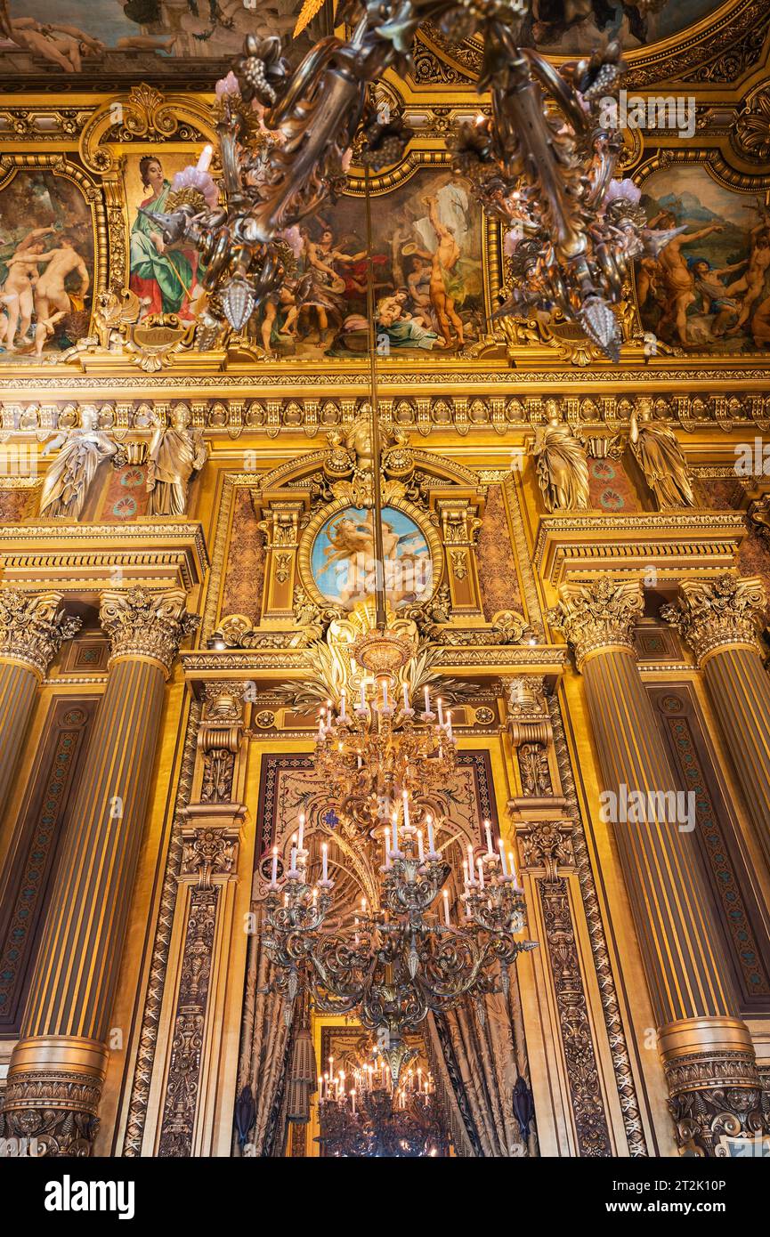 Paris, France - August 28 2022: Interior of Opera Garnier in Paris ...